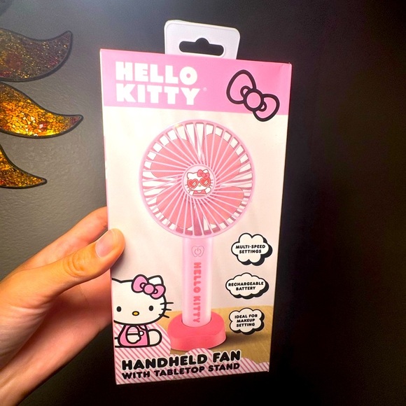 Hello Kitty | Accessories | Hello Kitty Pink Portable Fan With Stand ...